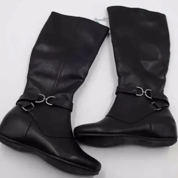 Yuu | Shoes | Womens Yuu Tasha Wedge Knee Tall Riding Boots Black Brand ...